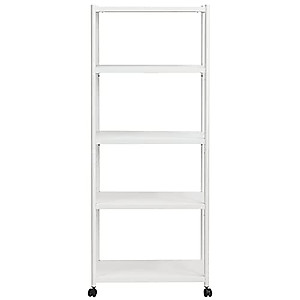 MATICO 5 Tier 27 Inch Metal Storage Shelf Unit, Heavy Duty Standing Storage Shelving Rack, Large Capacity Utility Garage Storage Organizer, White
