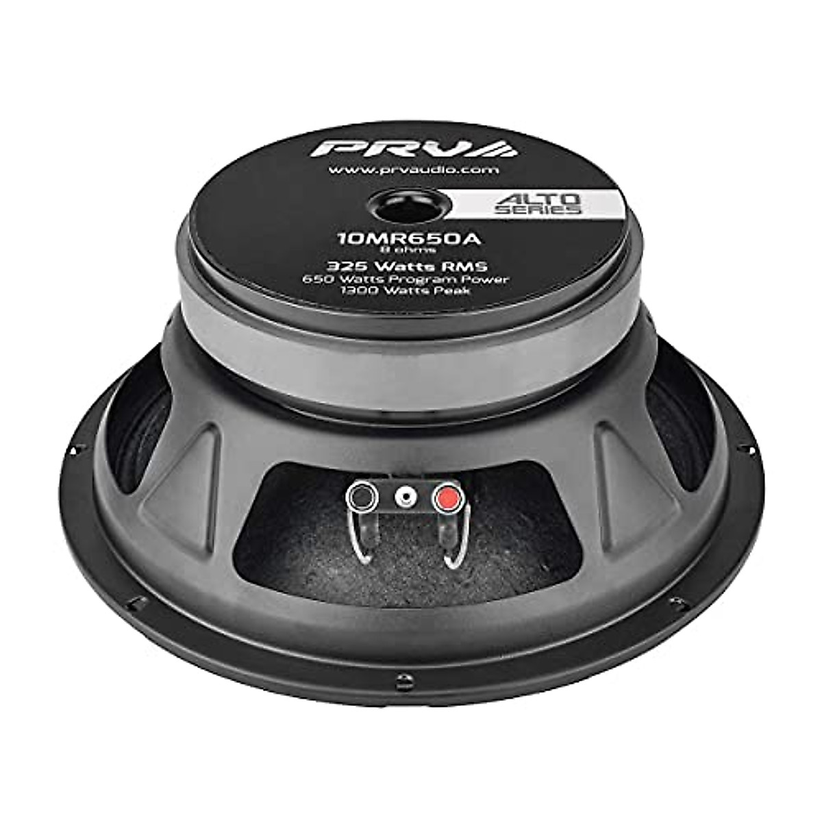 PRV AUDIO 10MR650A 10 Inch Midrange Speaker, 8 Ohm, 650 Watts, 97.5 db, 2.5 in Voice Coil Alto Series PRO Audio Mid Range Loudspeaker (Single)