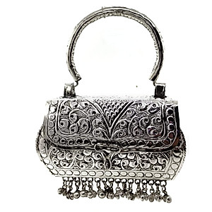 Girls/Women Small Size Handle Clutch Brass metal bag Ethnic clutch