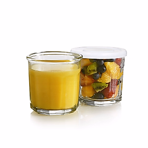 Luminarc Arc International Working Storage Jar/Dof Glass with White Lid, 14-Ounce, Set of 4 (H6812)