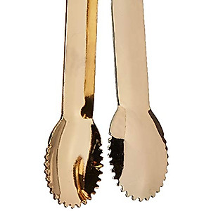 HINMAY Mini Appetizer Tongs 5-3/4 Inch Small Serving Tongs, Set of 4 (Gold)