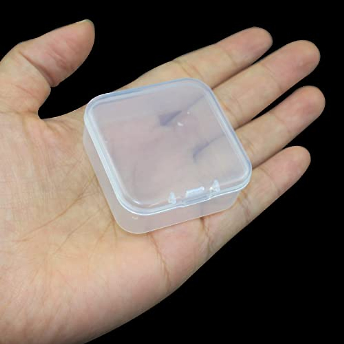 36 Pieces Clear Small Plastic Containers Mini Transparent Storage Box Plastic Beads Storage Containers with Hinged Lids for Beads Hardware Fishing Jewelry Storage