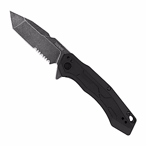 Kershaw Analyst Tanto Pocket Knife, 3.25" 8Cr13MoV Steel Blade, assisted opening, Liner Lock Folder EDC,Black