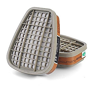 TANGS for Respirator, Dust Proof, Organic Vapor, Pollen and Chemical Cartridges, Compatible with 6200, 6800, 7502, FF402 Respirator (2 Pack), 2 Individual Filter Cartridges