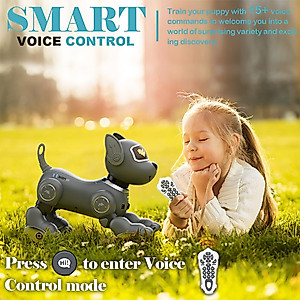 VATOS Robot Dog Toy for Kids, Voice & 2.4GHz Remote Control Robot Pet with Interactive Touch Sensors, Over 20+ Responses, Program Mode, Robotic Puppy Toy for Kids Boys & Girls