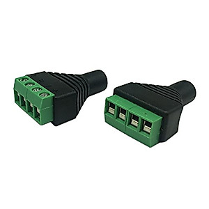 Cerrxian 3.5mm 4 Pole Female Jack Stereo Audio Video to 4 Screw Terminal Female Headphone Replacement Balum Converter Adapter (2-Pack)