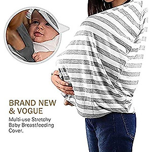 FoxSyth 5-in-1 Carseat Canopy & Nursing Cover, Stretchy & Ultra Soft Breastfeeding, Car seat & Stroller, Shopping Cart Covers for Mom