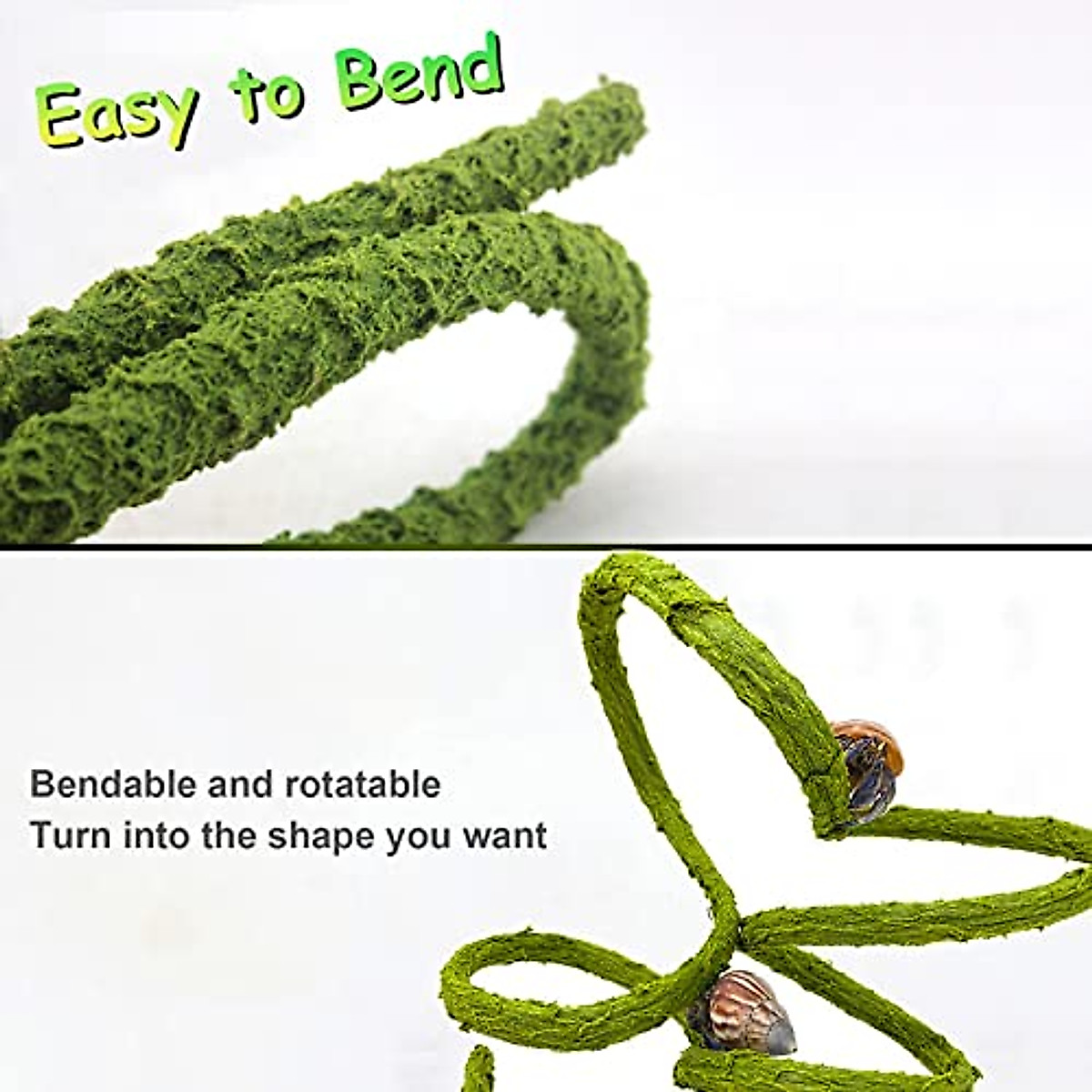 Hermit Crab Climbing Toys, Jungle Vines for Reptiles, Small Animal Terrarium Decor, Bendable, Artificial, for Hermit Crab, Frog, Reptile