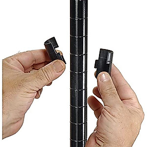 Nexel Adjustable Wire Shelving Unit, 4 Tier, NSF Listed Commercial Storage Rack, 24" x 60" x 86", Black Epoxy