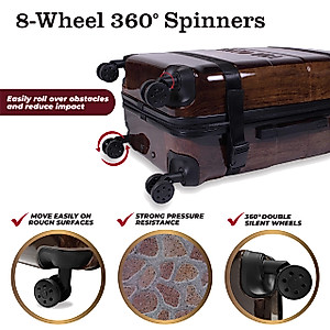 Vino Via - Six Bottle Wine Luggage, TSA Approved Anti-Theft Double Zipper Wine Suitcase for Air Travel, Lightweight Polycarbonate Hard Shell Luggage - Carries 6 Bottles