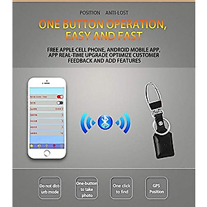 Anti-Lost Cowhide Leather Key Ring, with Alarm, Bluetooth, Position Record (via Phone GPS) (Blue)