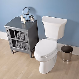 BEMIS 1600E4 390 Ashland Toilet Seat with Slow Close, Never Loosens and Provide the Perfect Fit, ELONGATED, Enameled Wood, Cotton White