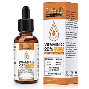 Premium 20% Vitamin C Serum For Face with Hyaluronic Acid, Retinol & Amino Acids - Boost Skin Collagen,Hydrate & Plump Skin, Anti Aging & Wrinkle Facial Serum