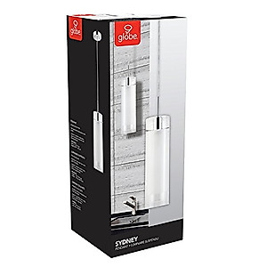 Globe Electric 64023 1-Light Pendant, Polished Chrome Finish, Clear Glass Shade with Frosted Glass Insert, E26 Base Socket, Pendant Light Fixture, Adjustable Height, Light Fixture Ceiling Hanging