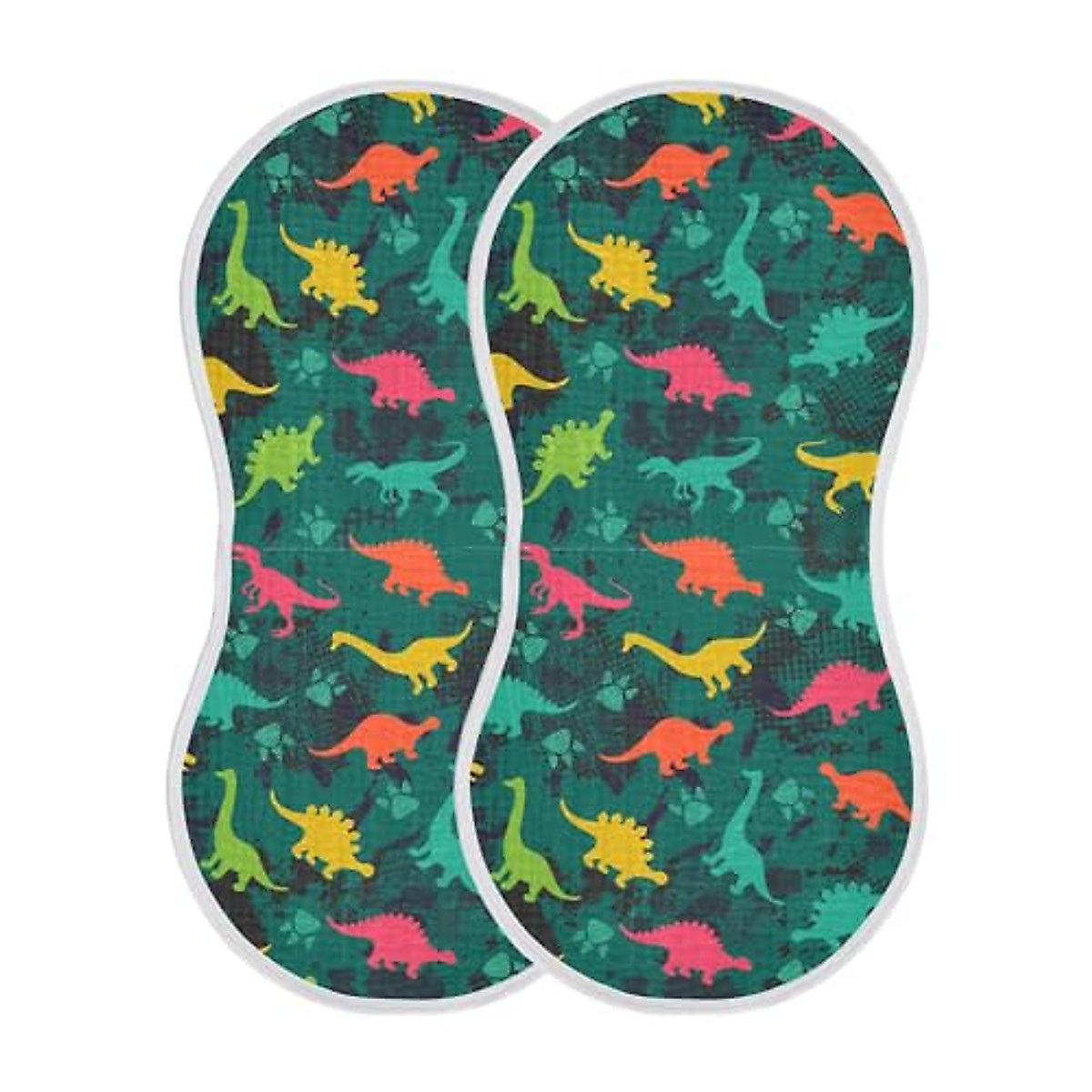 vvfelixl Dinosaurs Footprints Burp Cloths for Baby Boy Girls Baby Washcloths Burp Rags 1 Pack Green