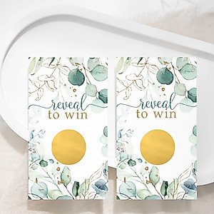 Gold & Greenery Scratch Off Game Cards (30 Pack) - Fun Bridal Shower Games, Modern Wedding Activities, Lottery Tickets for Door Prizes, Raffle Drawings, Instant Win Scratchers, Baby Shower Favors
