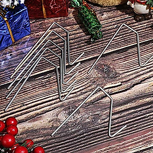 Ripeng 40 Pieces Christmas Light Hanger Christmas Ornament Hook Metal Hanging Hooks for Gutters with Mesh Leaf Guard, Christmas Outside Decoration Supplies