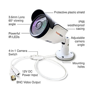 TIGERSECU Super HD 1080P 4-in-1 Security 2-Camera Bundle
