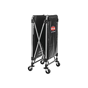 Rubbermaid 1881750 Collapsible X-Cart Steel Eight Bushel Cart 24 1/10W X 35 7/10D Black/Silver