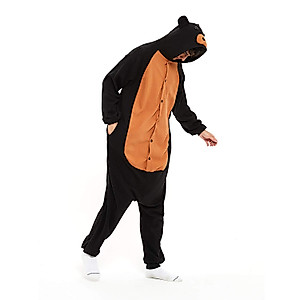III HHONS Onesie Black Bear Adult Women/Men Animal Costume Halloween Cosplay Sleepwear Onesies Christmas for Teen