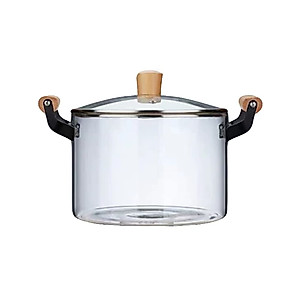 BESPORTBLE Glass Saucepan with Cover Heat Resistant 2. 5L Glass Cooking Pot with Cover Nonstick Soup Pot Sauce Pan for Soup Pasta Noodle Baby Food Transparent