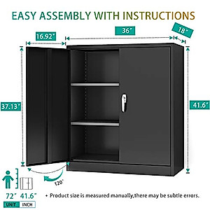 No Brands GangMei Storage Cabinet with 2 Adjustable Shelves and Lockable Doors,Industrial and Office Usage.Machine Cabinet. Metal Storage Cabinet,Assembly Required