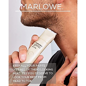 Marlowe. No. 145 Body Hair Trimmer for Men, Desert Sand, Lightweight Waterproof Personal Groomer, Ceramic Blades, Adjustable Comb Lengths & Rechargeable Battery for Head to Toe Male Grooming