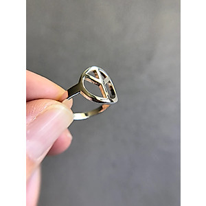 JewelryWeb Sterling Silver Polished Open Peace Sign Band Ring (15mm wide) (8)