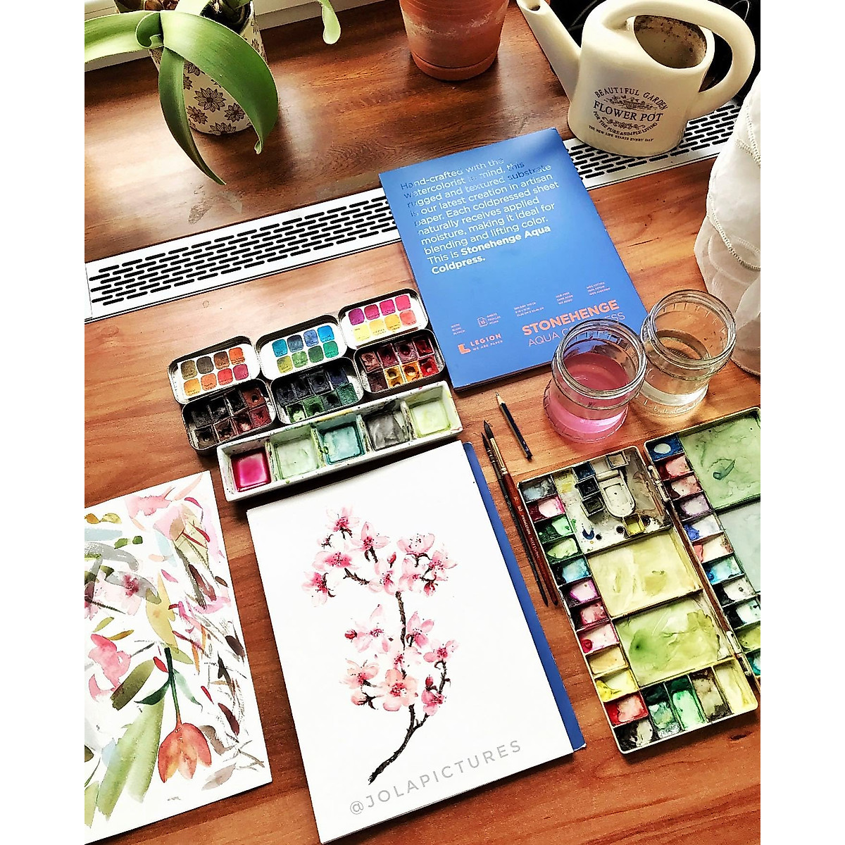 Stonehenge Aqua White Medium Weight Block, 140lb, Coldpress, 15 Sheets for Wet and Dry Media (12X16)