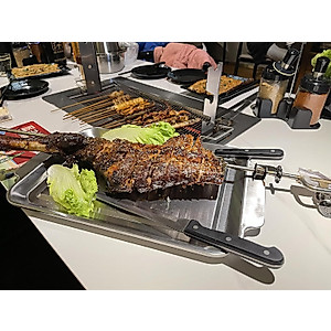 Spiked Carving Tray Stainless Steel Spiked Roast Chicken Carving Dish Tray, Turkey Meat Serving, Stainless Steel Carving Knife Fork Set for Meat Turkey