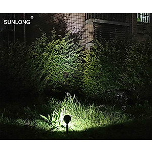 SUNLONG Solar Spotlights Outdoor Waterproof Bright Solar Wall Light Led Security Flood Light Solar Powered for Flag Patio Front Door Driveways-Automatically Activates at Dusk to Dawn (White)