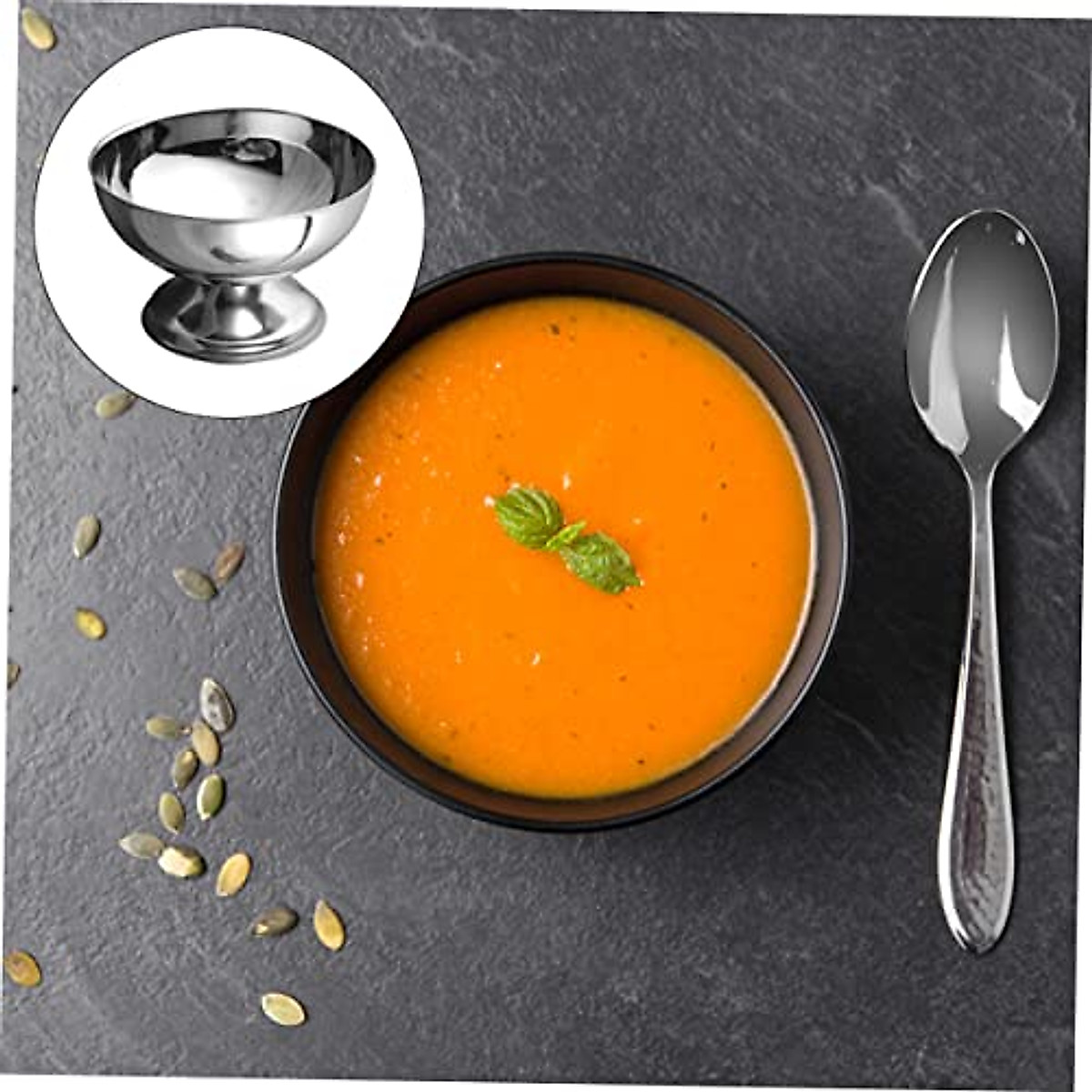 Abaodam 2 pcs Snack Bowl Reusable Tiramisu Footed Glass and Sauce DIY Cm Trifle Cup Ice Steel Wedding Appetizer Meal Bulk S/Parfait Pudding Foot Plate Prep Condiment Mixing Practical