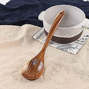 5 Pcs Best Wooden Spoons for Cooking Kitchen Utensils Set Non Stick Spoon Acacia Wood Utensil Cooking Spatula Turner Slotted Spoon Flat Wooden Spatula Set Mixing Cooking Spoons Kitchen Utensils