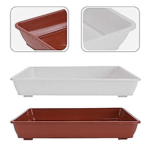 Yardwe 4pcs Flower Garden Flowerpot in Home Plastic Trays Drip Simple White/Pallets Red Plants Tray Holder Potted Accessories Indoors Practical Special Planters for Thick Bonsai Use