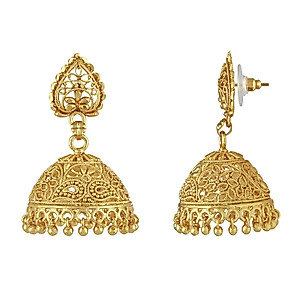 BodhaGold Plated Traditional Indian Jhumka Earrings (SJ_32)