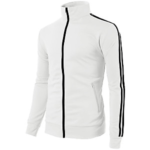 H2H Men's Essentials Warm-Up tripes Track Top IVORY US 3XL/Asia 4XL (CMOJA0103)