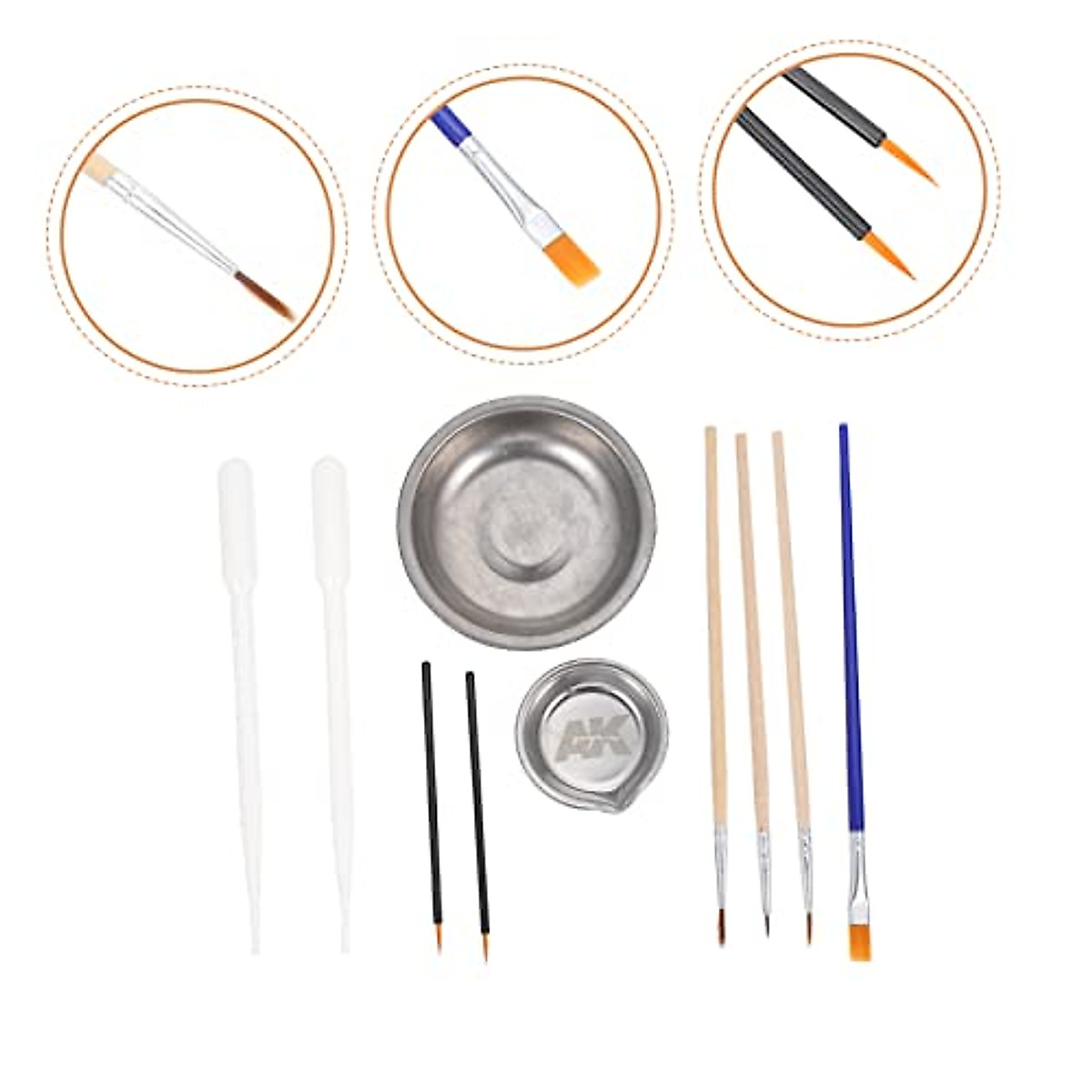 VILLCASE 1 Set Figure Coloring Tool Miniatures Miniature Painting Brushes Mini Tools Paint Mixing Cups Art Painting Brushes Craft Paint Sponges Portable Model Brush Figure Supply Sponge