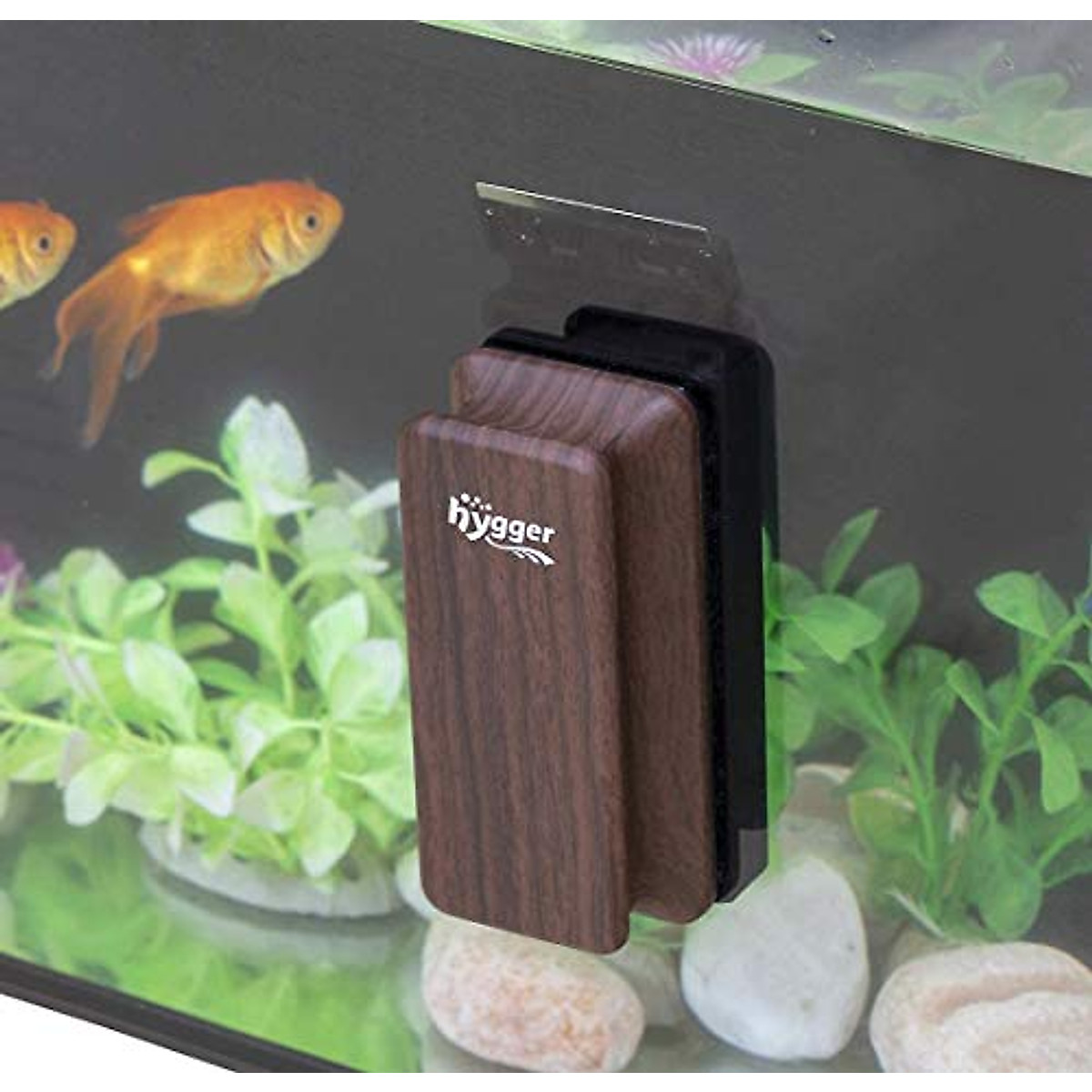 hygger Aquarium Strong Magnetic Cleaner Algae Magnet Cleaning Tool with Scraper Floating Brush for Fish Glass Tank M