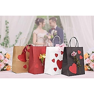 GSSUSA Medium Paper Gift Bags 8x4.75x10.5 Paper Bags with Handles, Brown 25 Pcs, Bulk Kraft Gift Bag for Shopping, Craft, Grocery, Party, Retail, Lunch, Business, Wedding, Merchandise, Boutique