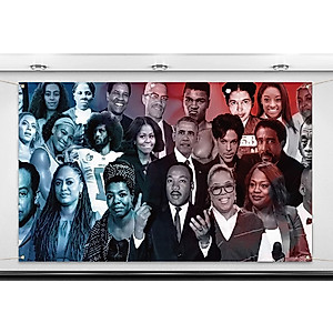 Nepnuser Black History Month Decorations Photo Booth Backdrop African American February Festival Holiday Party Suooly School Classroom Bulletin Board Hallway Decor-5.9×3.6ft