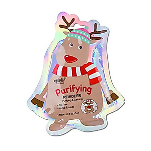 Epielle Christmas Holiday Character Sheet Mask Assortments,- Santa, Reindeer, Snowman, Elf, Stocking Stuffers, Christmas Gift Ideas (6pk) Birthday Party Gift for her kids, Spa Day Party, Girls Night | Holiday Stocking Stuffers