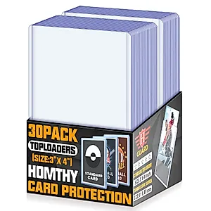 30 Count Toploaders Card Sleeves for Trading Cards, Thick Hard Penny Card Sleeves Card Protectors Fit for Stardard Cards, Baseball Cards, Sports Cards, MTG Cards