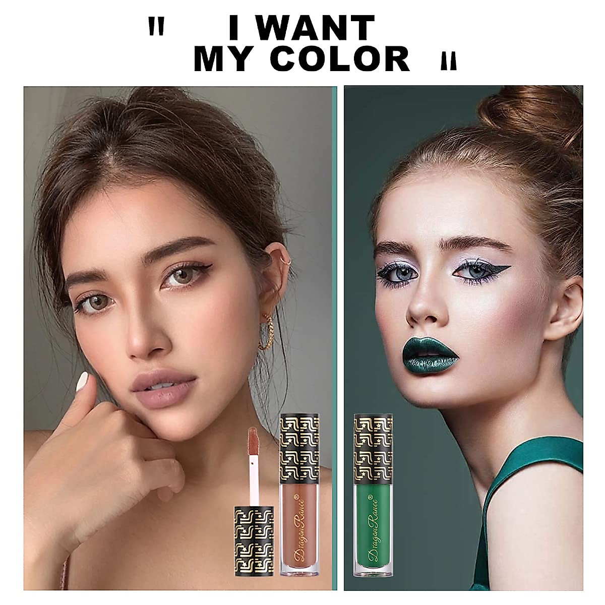 12Pcs Dark Liquid Lipstick Matte Sets, 24-Hour Smudge Proof Long Lasting Matte Lipstick Lip Stain Lip Gloss Set-White/Red/Vampire/Green/Black/Chocolate/Purple/Nude/Blue