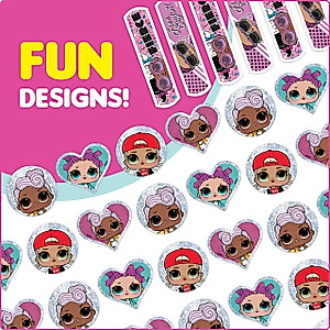LOL Surprise! Shapes Glitter Kids Bandages, 20 CT, 3 Pack | Wear Like Stickers, Adhesive Bandages for Minor Cuts, Scrapes, Burns. Great Stocking Stuffer or White Elephant