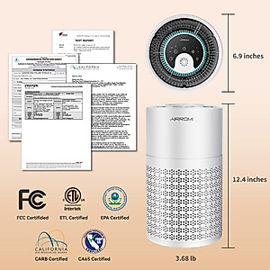 AIRROMI Air Purifiers with an Extrea Filter Covers Up to 990 sqft, Air Cleaner with Fragrance Sponge for Allergens Dust, Smoke, Odor, Dander, Pollen, H13 True HEPA 3-in-1 Filter Green