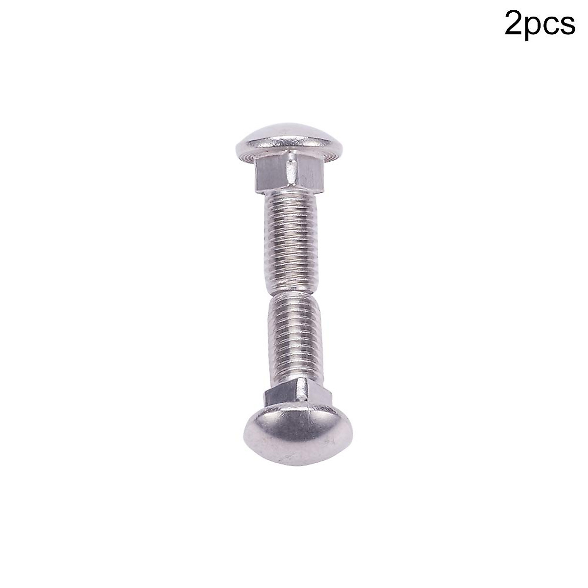 MroMax 2PCS Carriage Bolts M12x45mm Half Round Head Square Neck Bolt Fasteners 304 Stainless Steel Neck Carriage Bolt Silver Tone