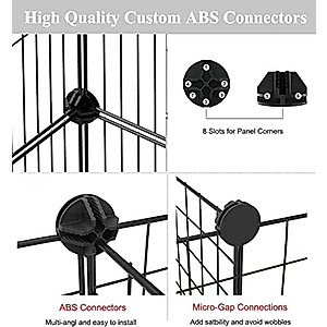 LANGXUN DIY Small Animal Pet Playpen with Door, Rabbit, Guinea Pig Cages, Puppy, Kitten Playpen | Indoor & Outdoor Portable Metal Wire Yard Fence, 12pcs Pet Panels