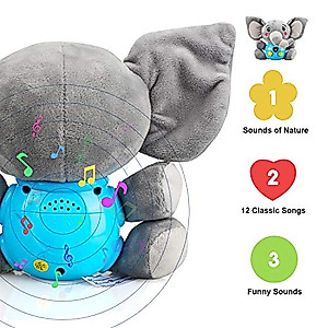 STEAM Life - Baby Toys 3-6 Months, Baby Musical Toys Elephant, Infant Toys 0-6 Months, Elephant Baby Stuff, 3 Month Baby Toys, 4 Month Baby Toys, Newborn Toys 0 3 Months, Toys for Infants 0-6 Months