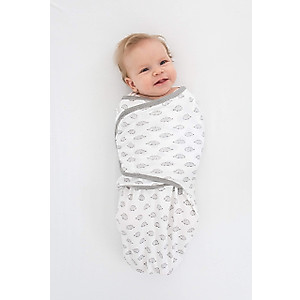 SwaddleDesigns Swaddle Blanket with Adjustable Wrap, Set of 3, Tiny Hedgehog, Black