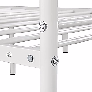 Yaheetech Metal Bed Frame Platform with Headboard and Footboard Mattress Foundation No Box Spring Needed Under Bed Storage Strong Slat Support Twin Size White